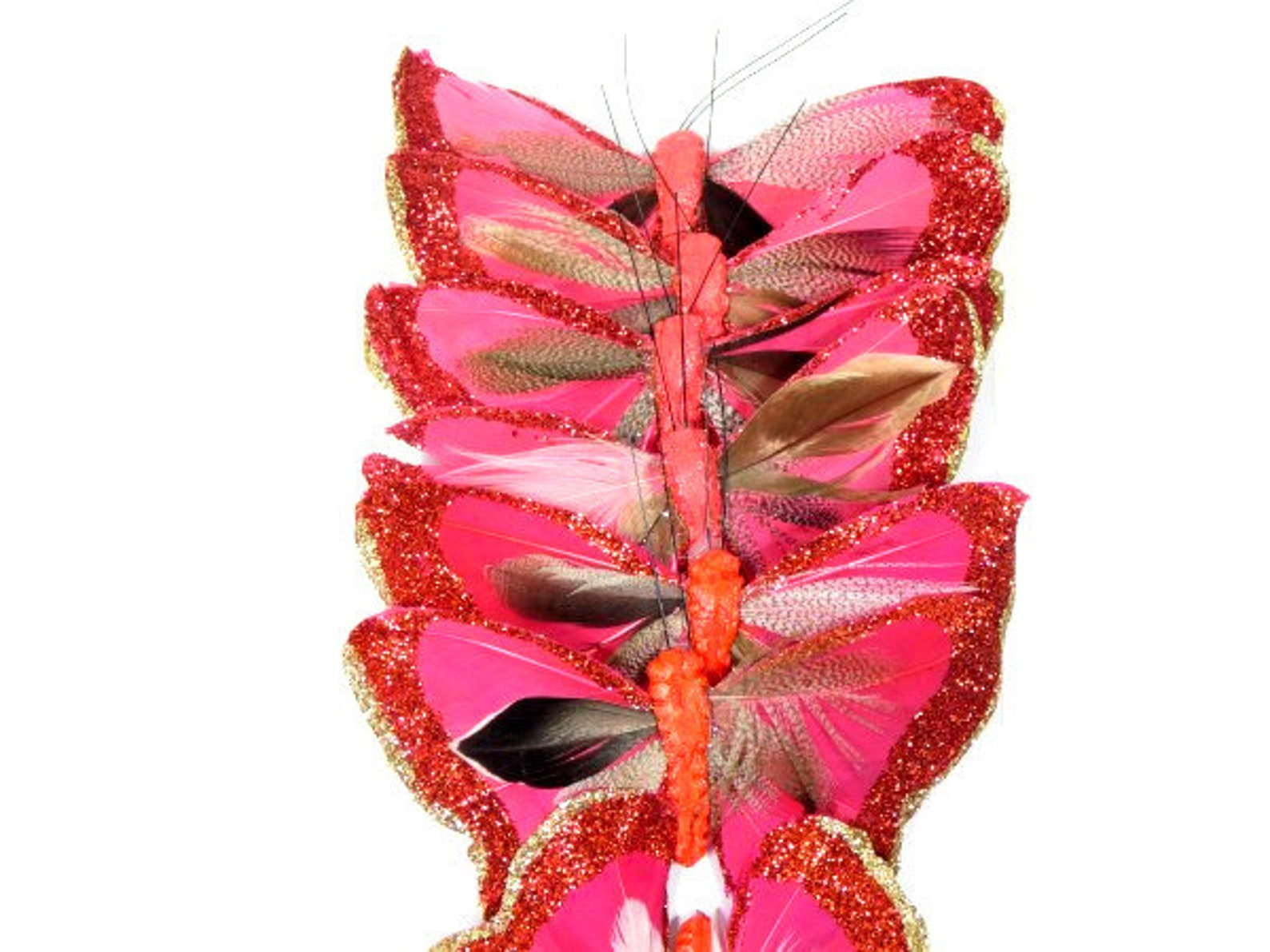 12 Hot Pink Glitter Butterflies Fake Artificial Butterfly - Etsy