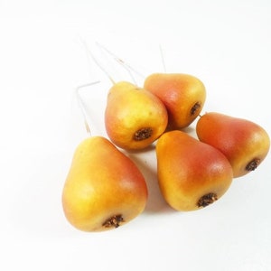 5 Brown Red Pears Small Pears Mini Pears Fake Pears Artificial Pears ...