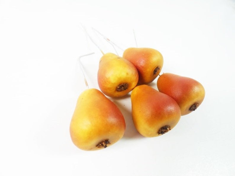 5 brown rojo peras peras pequeñas mini peras falsas peras - Etsy España