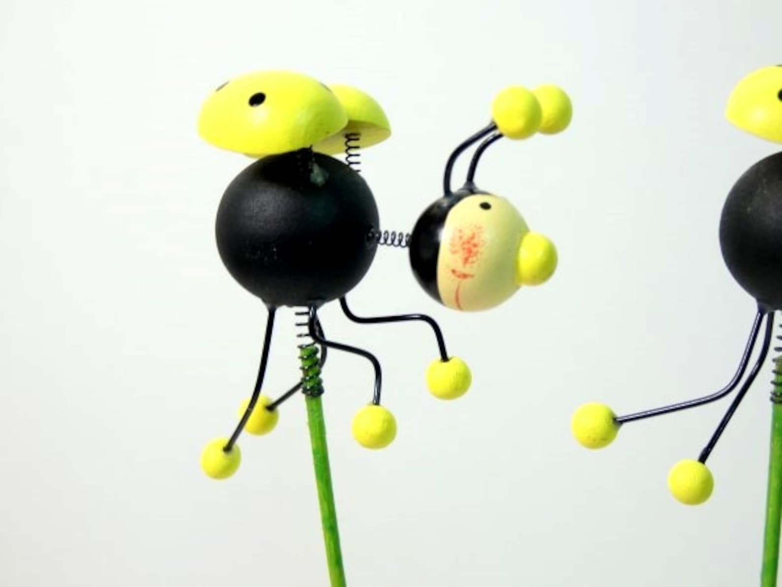 2 Fake Bees Wooden Artificial Bee Cake Toppers Bees | Etsy