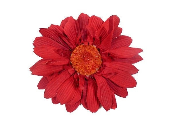 9 Inch Vintage Big Red Gerbera Flower Fake Artificial Flower - Etsy
