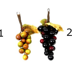 1 Green or Black Grape Clusters Grapes Grapevine Artificial Fake Fruit ...
