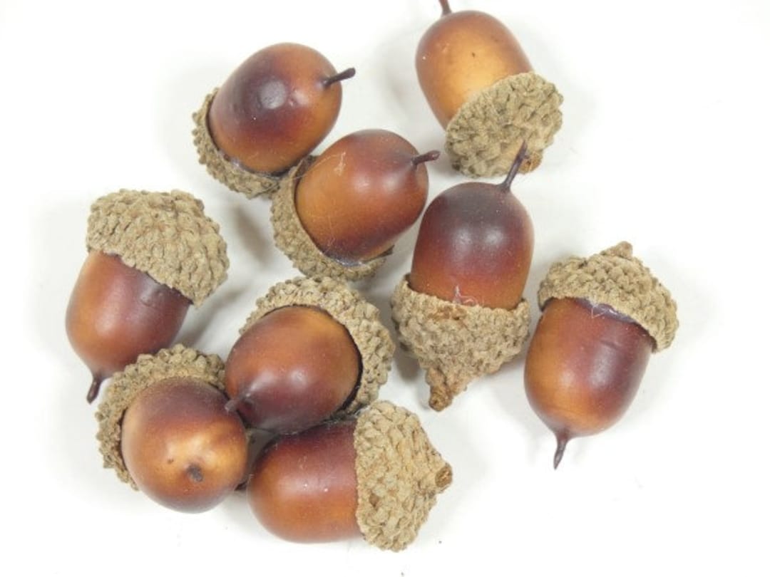 9 Fake Brown Acorns Artificial Acorns Hat Embellishment Bouquet Wreath ...