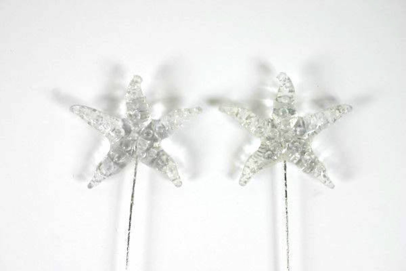 2 Clear Starfish Cake Toppers Starfish Cake Decorations Mermaid Wedding ...