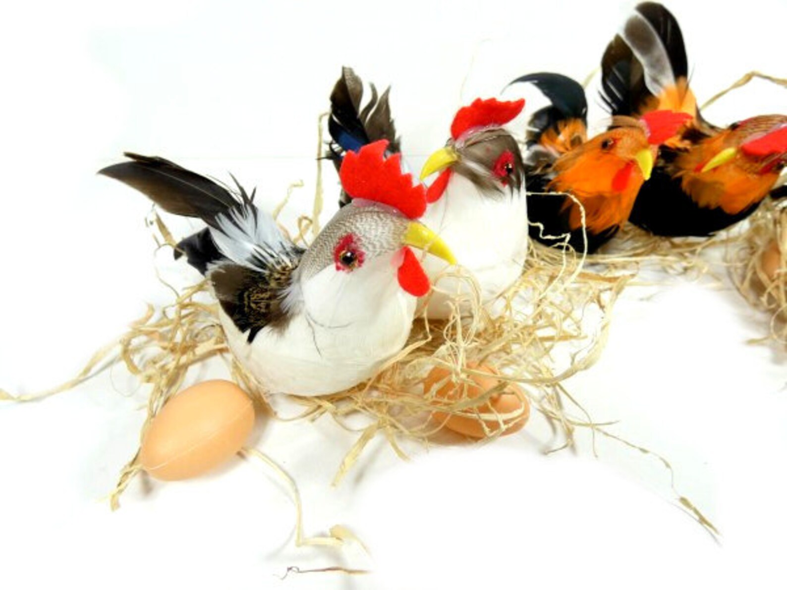 Chicken and Rooster in A Nest With Eggs Scrapbooking Nest - Etsy