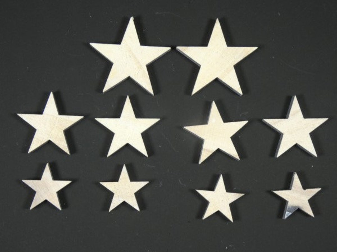 10 Laser Cut Wooden Stars Scrapbooking Embellishments Craft Supplies ...