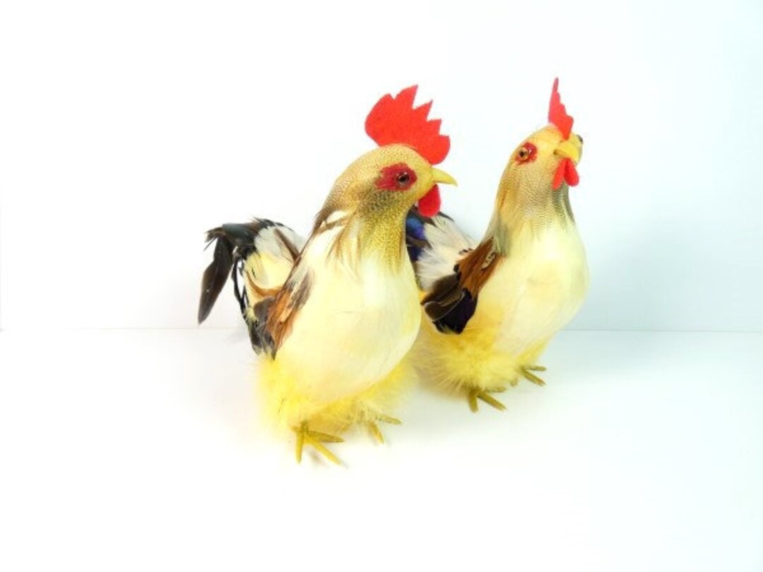 Rooster Yellow Brown Black Short Tail or Long Tail Fake Rooster ...