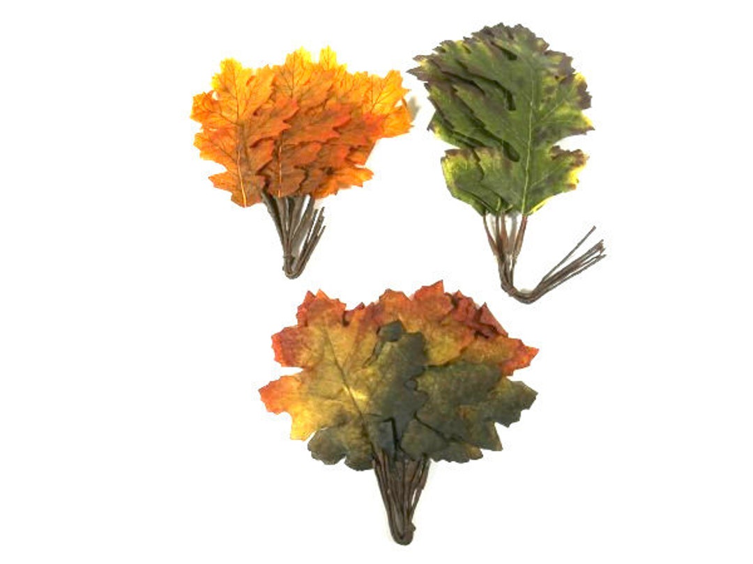 6 Fake Oak Leaves Fall Leafs Leaves Artificial Fake Leaves Craft ...