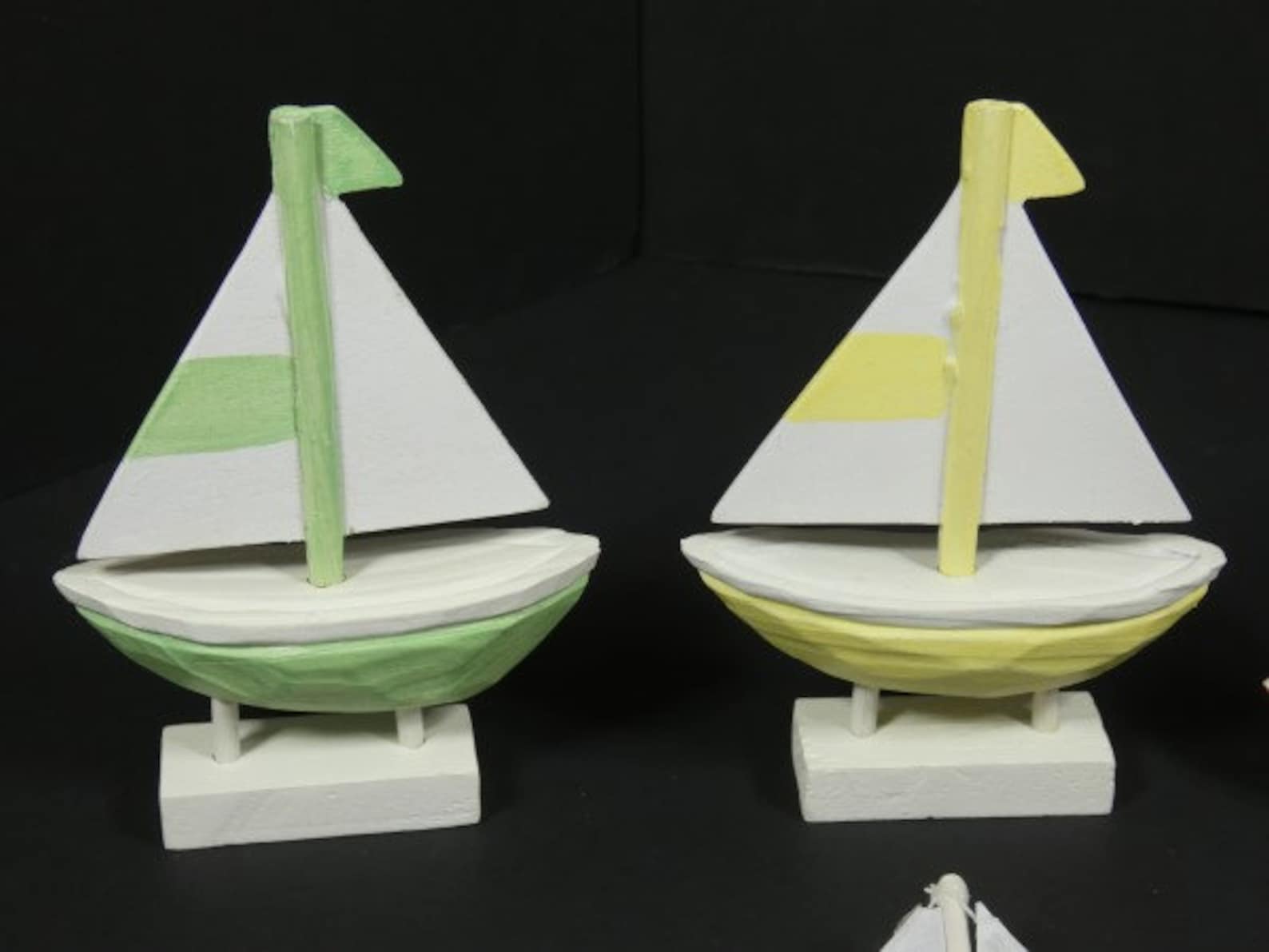 1 Wooden Mini Ship Small Boat Sail Boat Cake Topper Mermaid Wedding ...