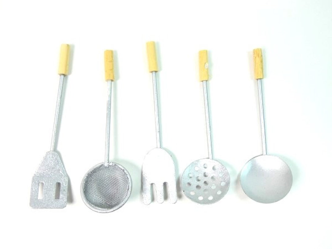 5 Miniature Kitchen Tools Small Kitchen Tolls Fairy Garden Tools Mini ...
