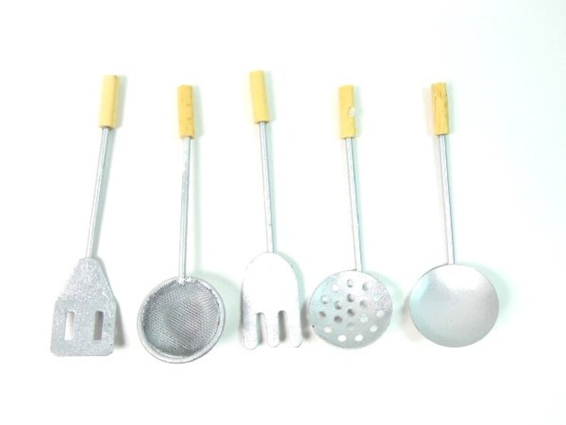5 Miniature Kitchen Tools Small Kitchen Tolls Fairy Garden - Etsy