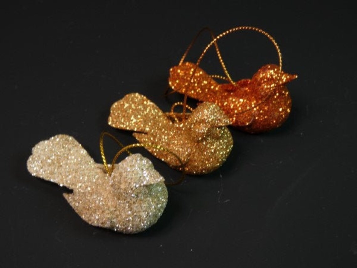 3 Small Glitter Birds Fake Birds Artificial Birds Hat Embellishment ...