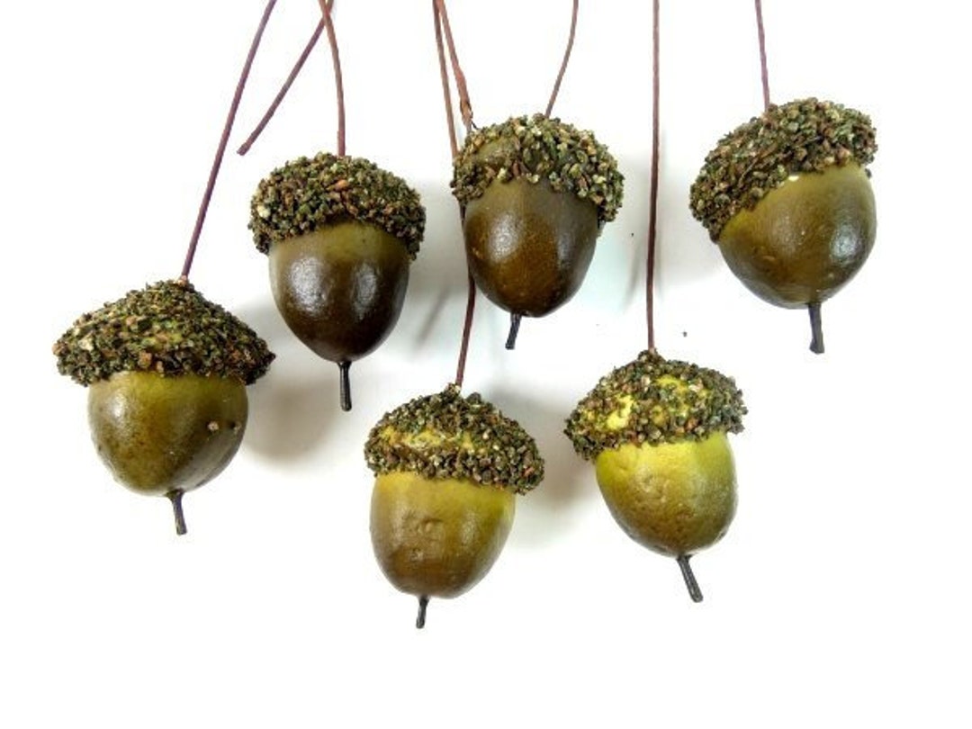 6 Bigger Artificial Acorns Craft Acorns Scrapbooking Embellishments ...