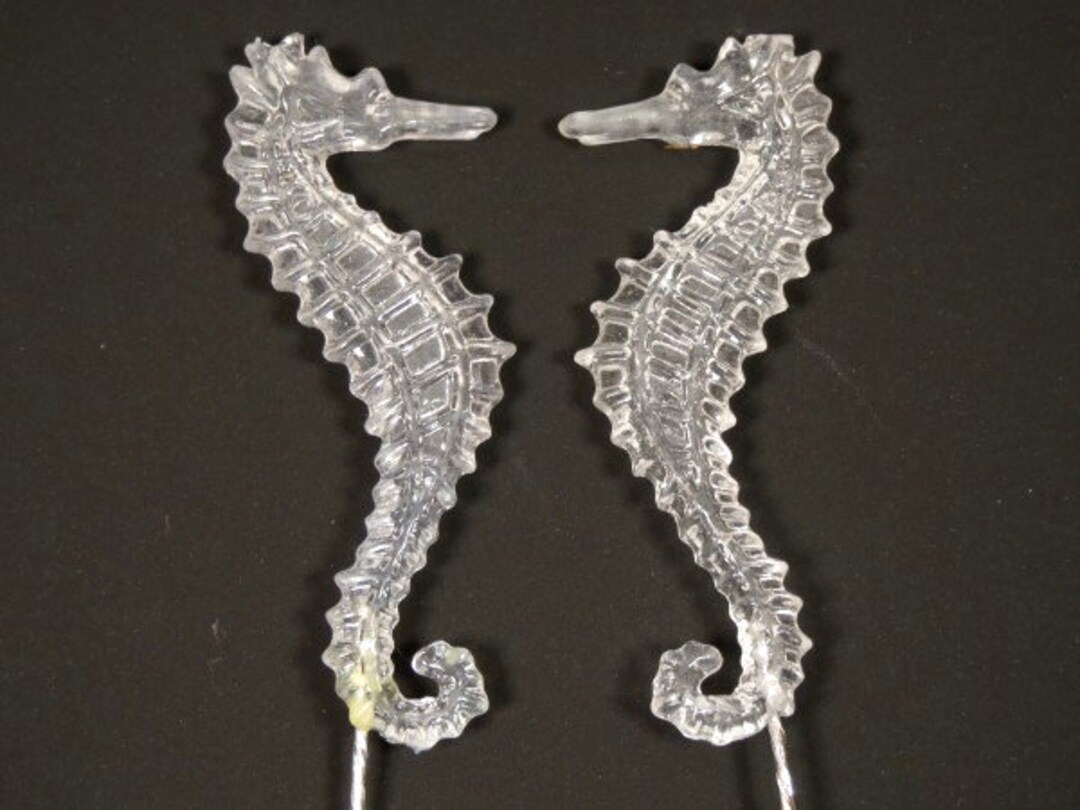 2 Seahorse Cake Toppers Sea Horse Cake Decorations Mermaid Wedding ...