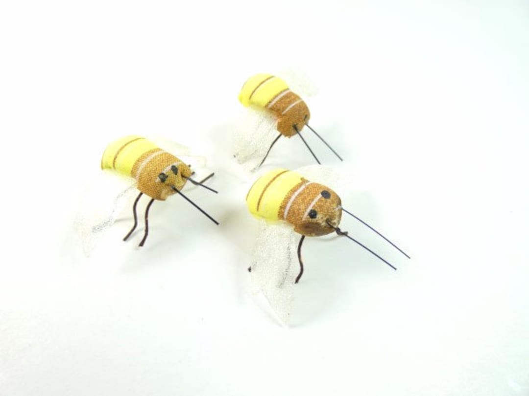 3 Fake Bees Artificial Bees Inches Scrapbooking Craft Supplies ...