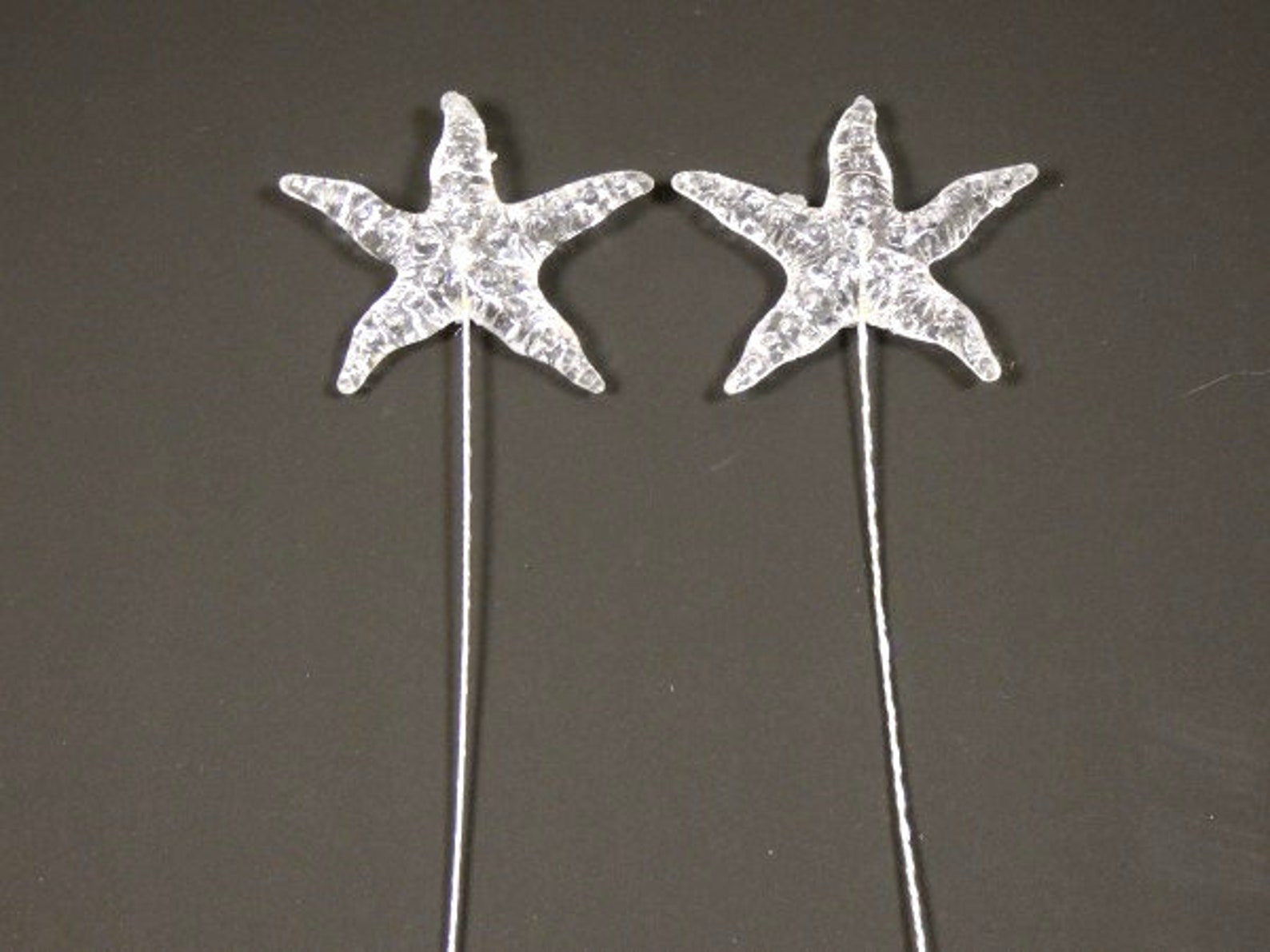 2 Clear Starfish Cake Toppers Starfish Cake Decorations Mermaid Wedding ...