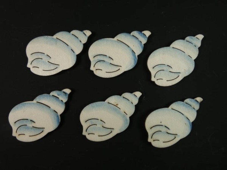 10 Laser Cut Wooden Seashells Sea Shells Wood Shells Scrapbooking ...