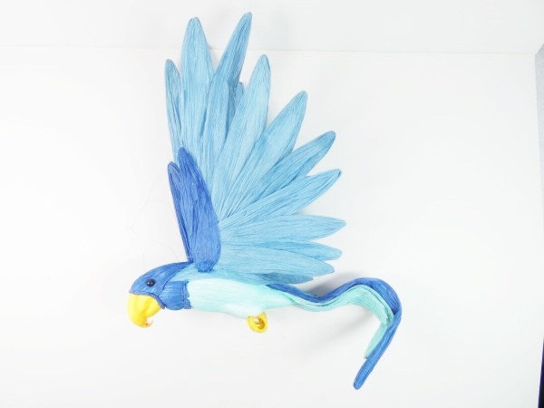 Jumbo Blue Parrot Fake Parrot Artificial Parrot Fake Birds Handmade ...