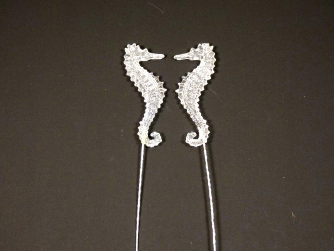 2 Seahorse Cake Toppers Sea Horse Cake Decorations Mermaid Wedding ...