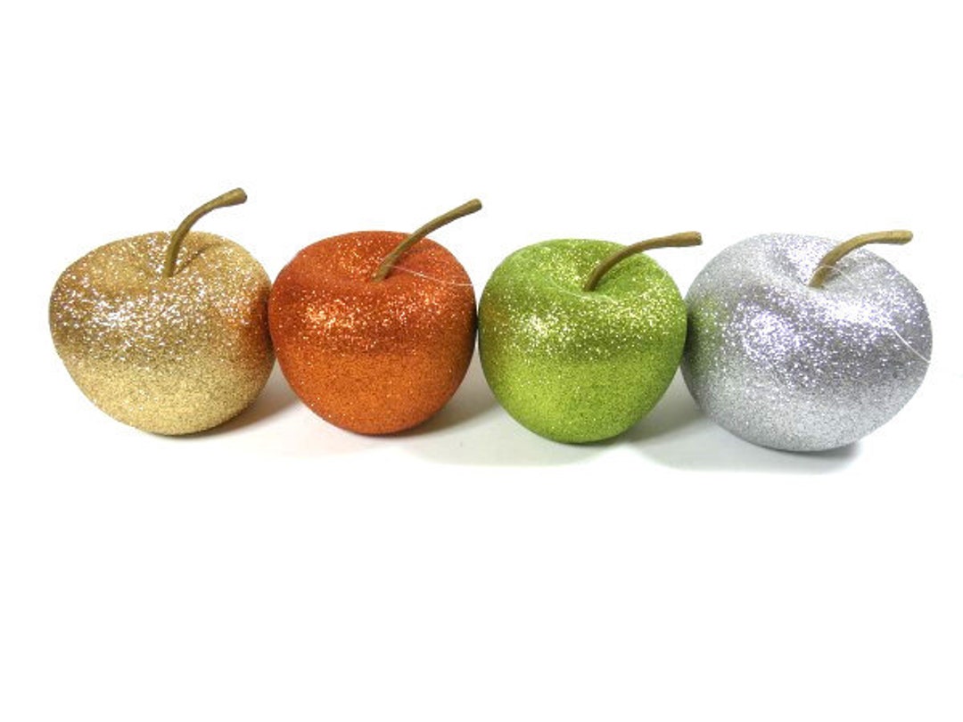 1 Big or Jumbo Gold or Copper Glitter Apple Fake Apple Fairy Garden ...