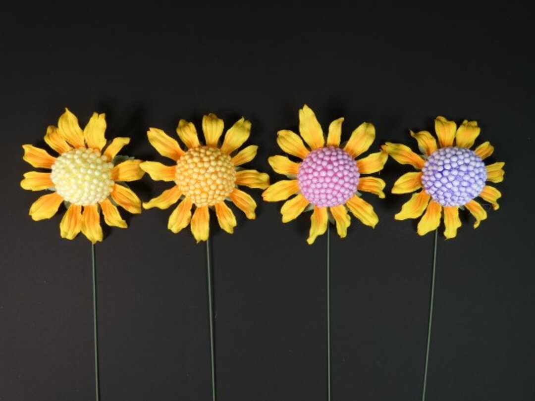 3 Sunflower Toppers Cake Toppers Foam Flowers Fake Flowers Sunflowers ...