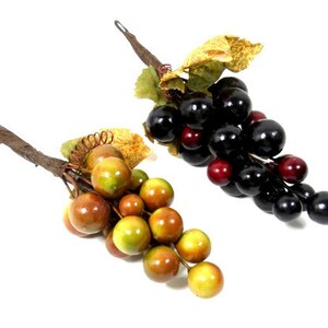 1 Green or Black Grape Clusters Grapes Grapevine Artificial Fake Fruit ...