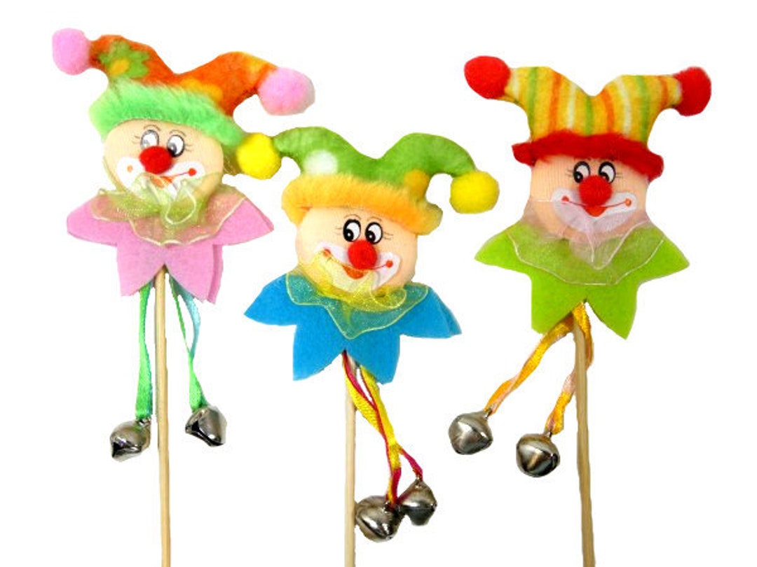 1 Clown Jester Cake Topper Artificial Fake Small Mini Clown Miniature ...