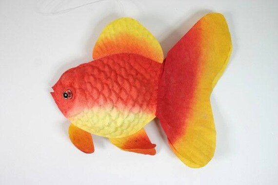 Big Red Yellow Fish Fake Fish Artificial Fish Scrapbooking | Etsy
