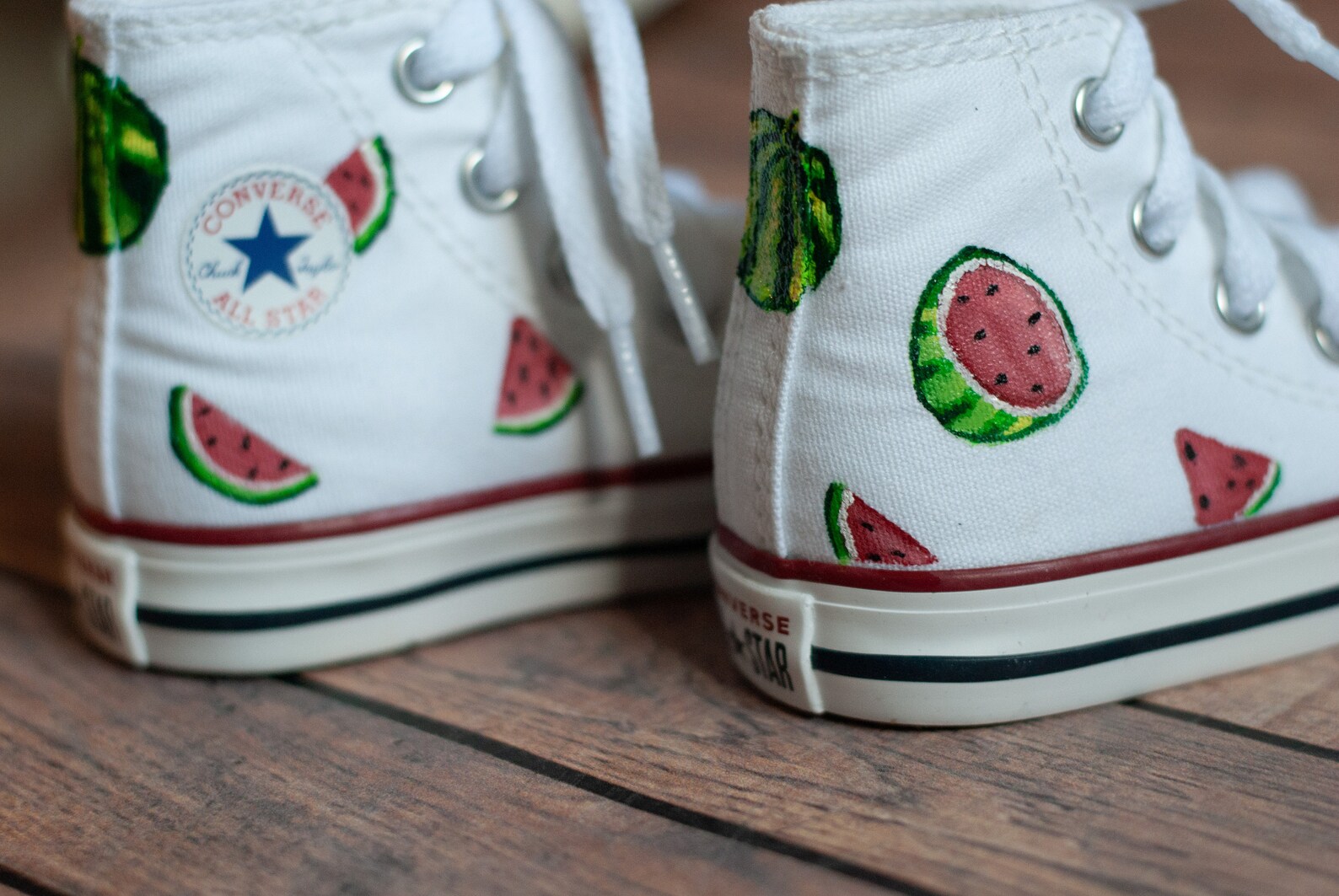 Watermelon Converse | High Top Watermelon Converse | Hand Painted ...
