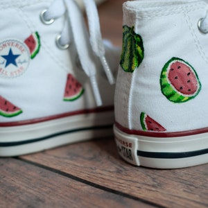 Watermelon Converse | High Top Watermelon Converse | Hand Painted ...