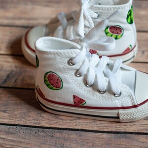Watermelon Converse | High Top Watermelon Converse | Hand Painted ...