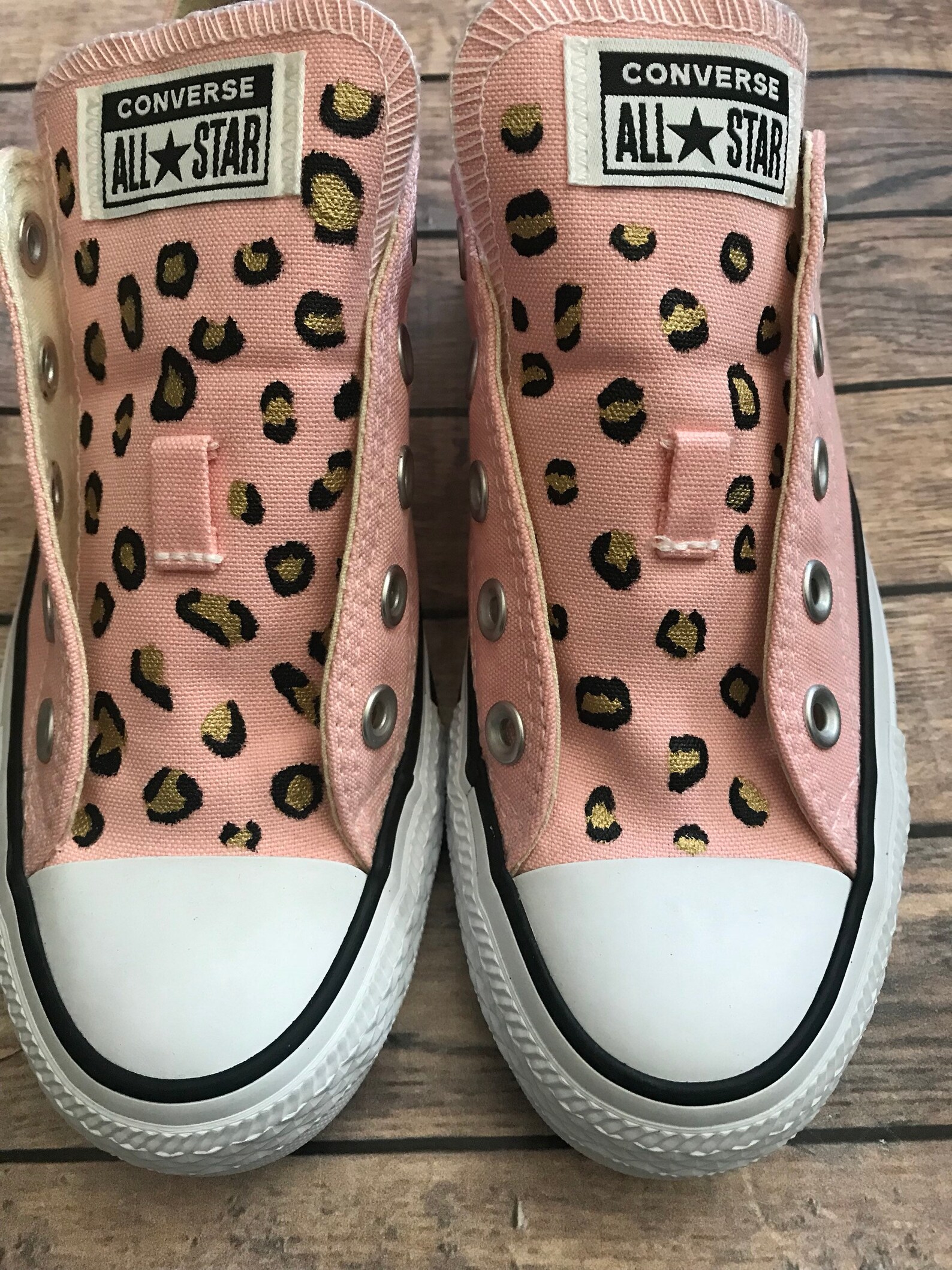 Cheetah Print Hand Painted Converse Women's Hand Painted - Etsy