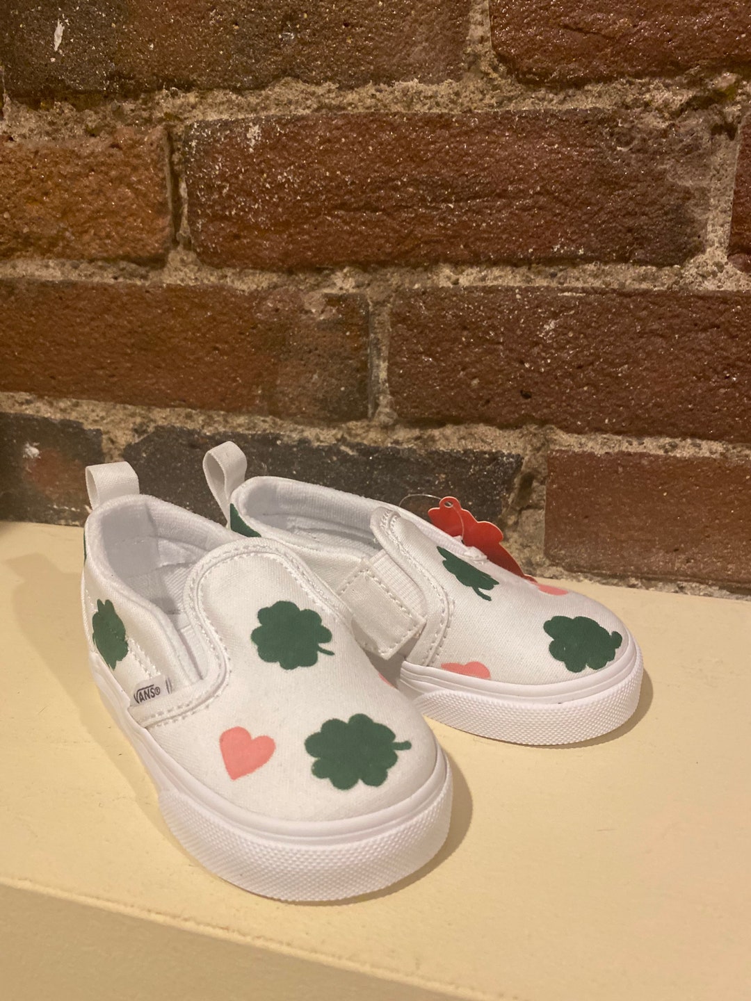 Clover Slip on Vans | Custom Painted Shamrock Slip on Vans - Etsy