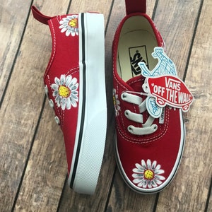 Hand Painted Daisy Vans | Custom Daisy Vans - Etsy
