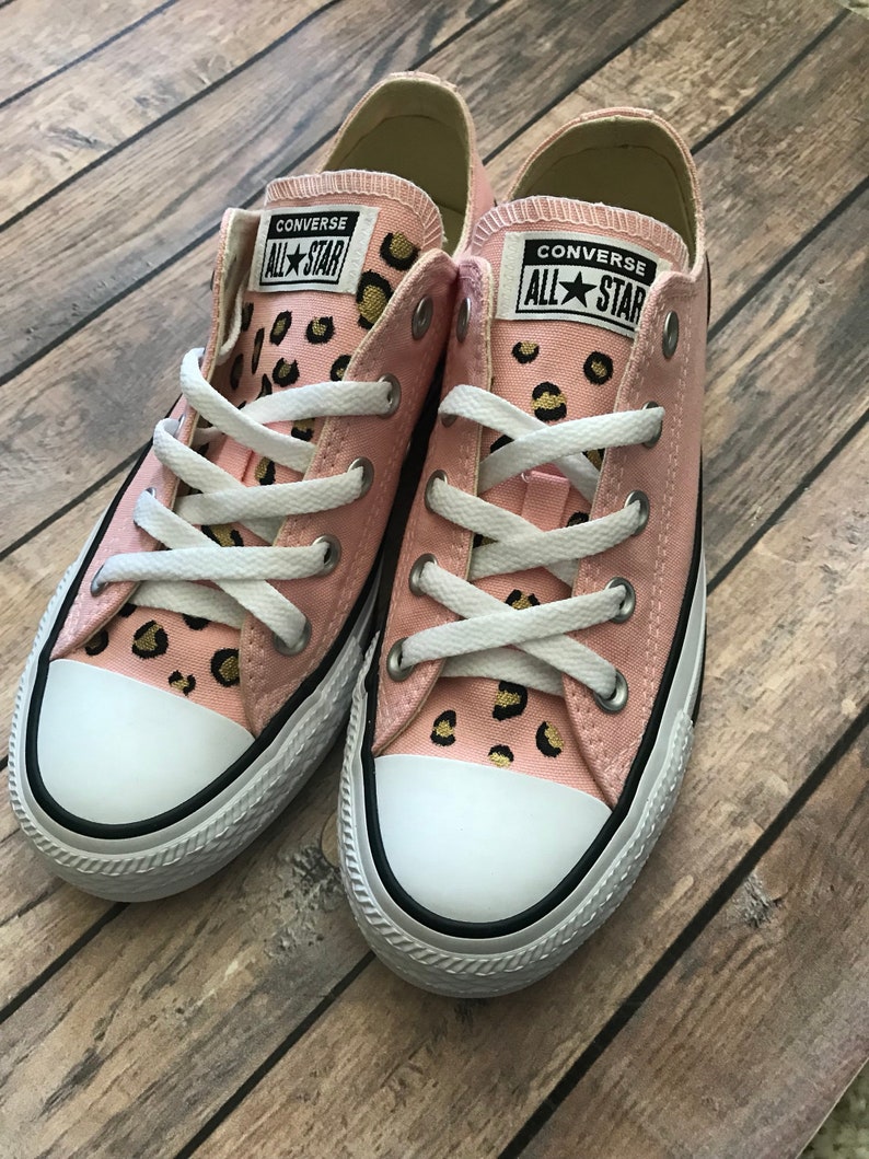 Cheetah Print Hand Painted Converse Women's Hand Painted - Etsy
