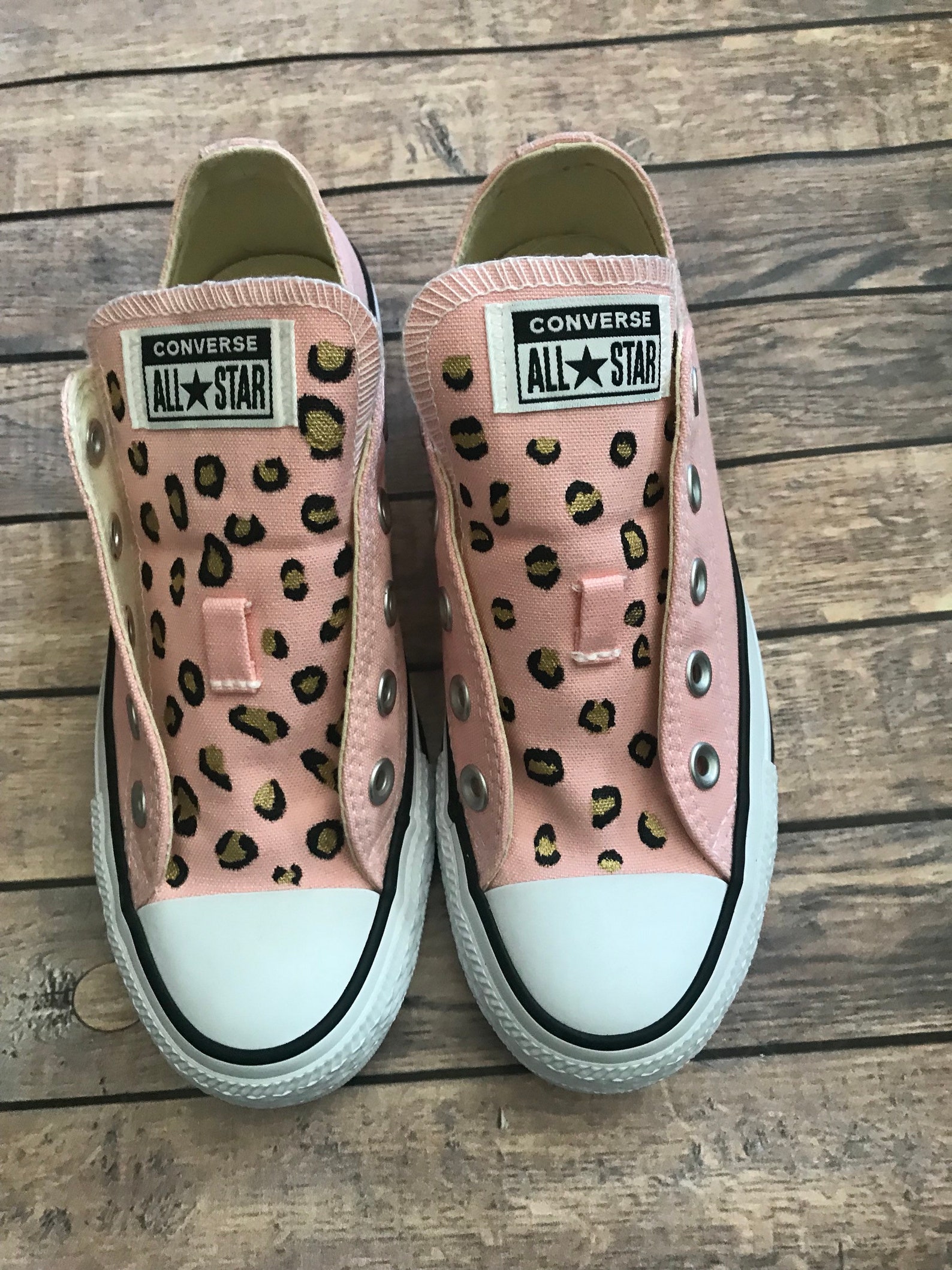 Cheetah Print Hand Painted Converse Women's Hand Painted - Etsy