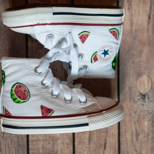Watermelon Converse | High Top Watermelon Converse | Hand Painted ...