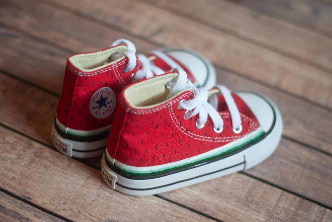 Watermelon High Top Converse | Custom Watermelon High Top Converse ...