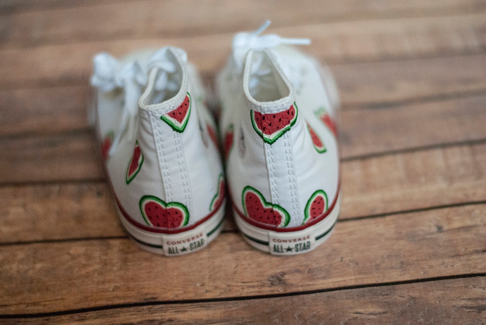 Watermelon Heart Converse Custom Painted Converse - Etsy