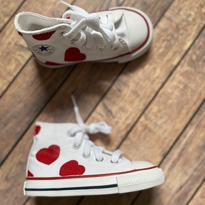 Hand Painted Heart Converse | High Top Heart Converse - Etsy