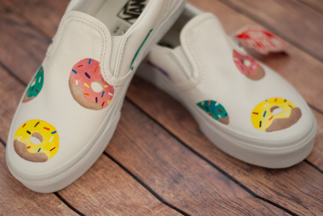 Donut Vans Hand Painted Donut Vans Custom Vans - Etsy