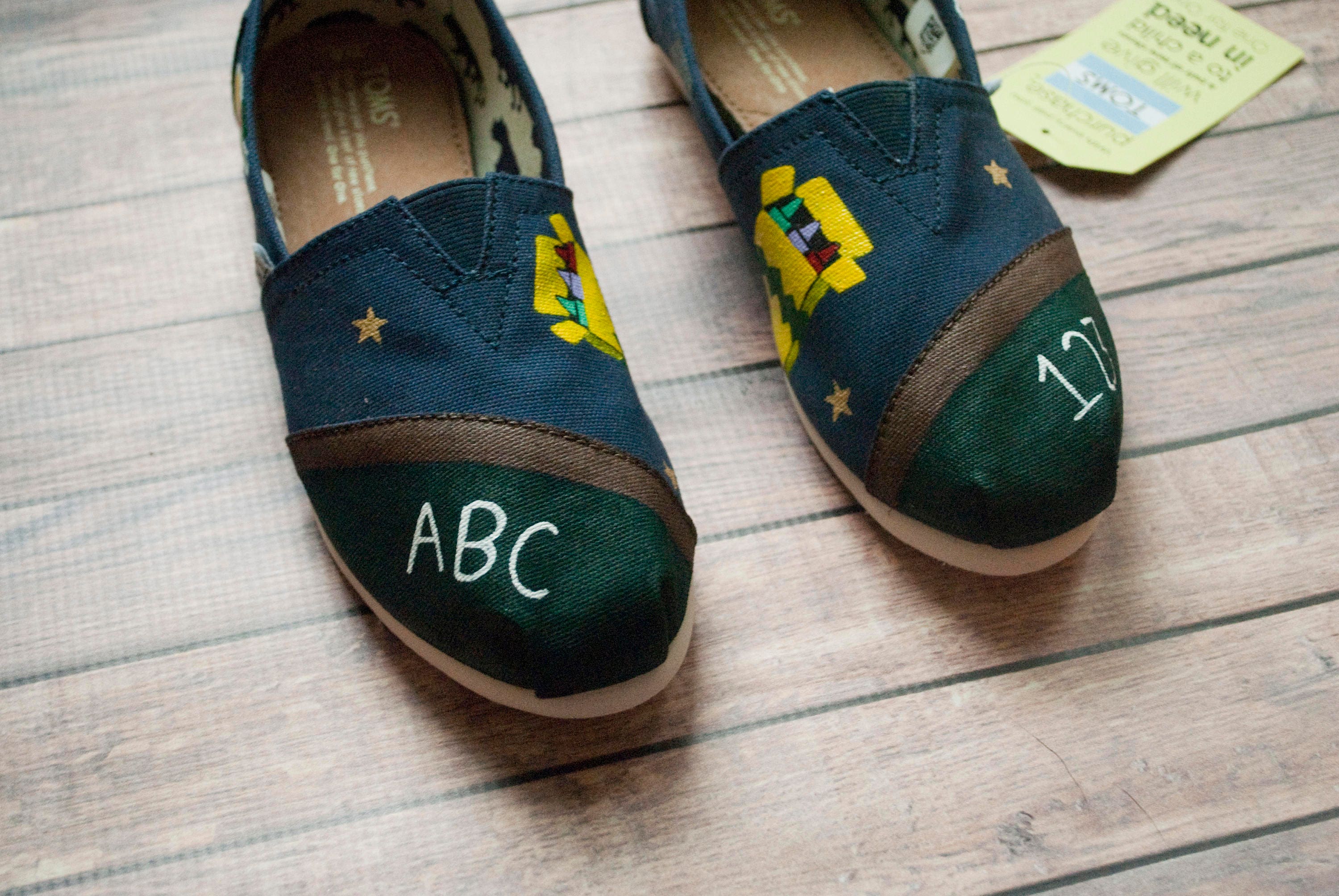 Teacher School Themed Hand Painted Custom Toms Custom Toms - Etsy
