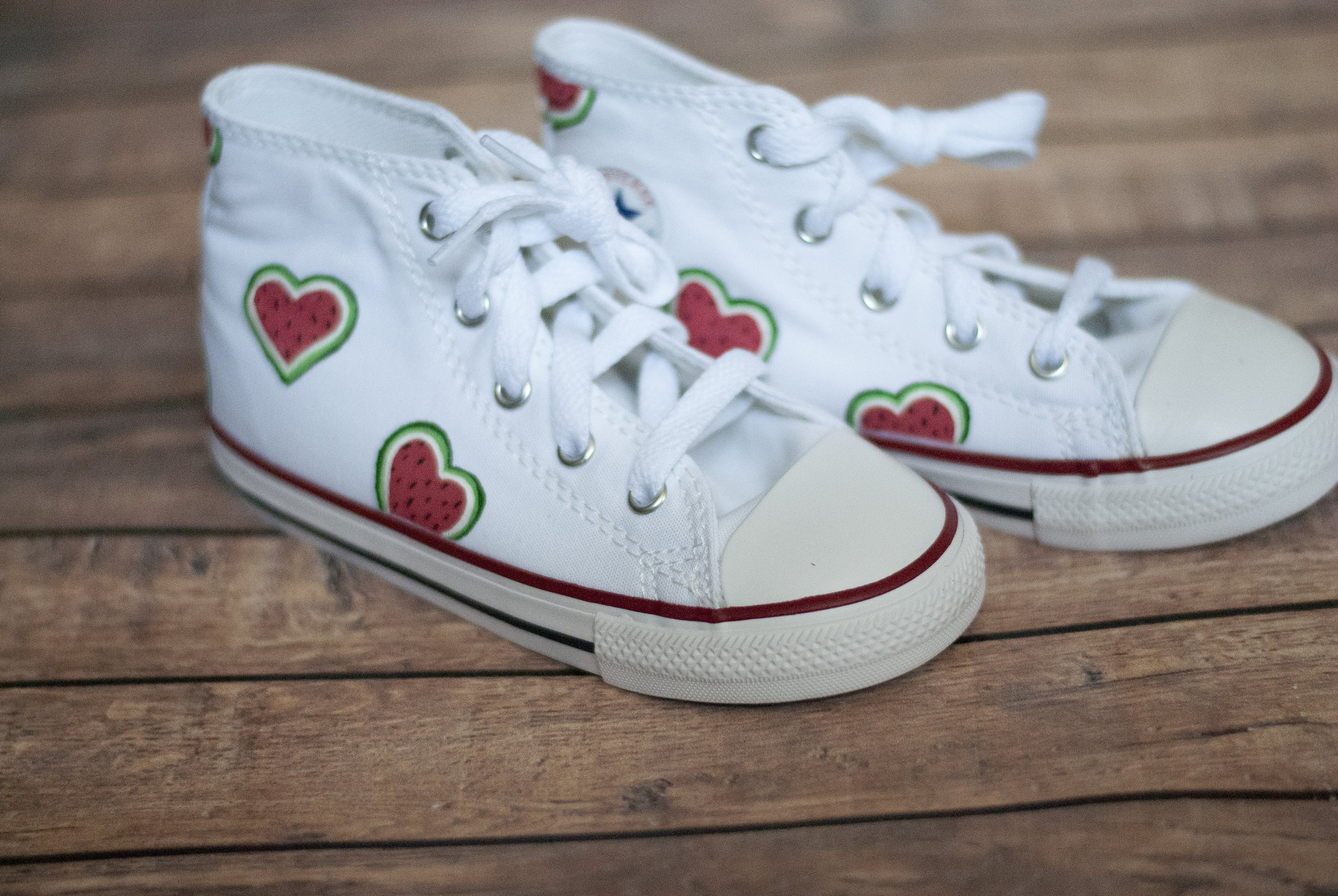 Watermelon Heart Converse Custom Painted Converse | Etsy