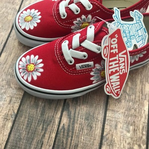 Hand Painted Daisy Vans | Custom Daisy Vans - Etsy