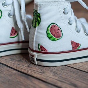 Watermelon Converse | High Top Watermelon Converse | Hand Painted ...