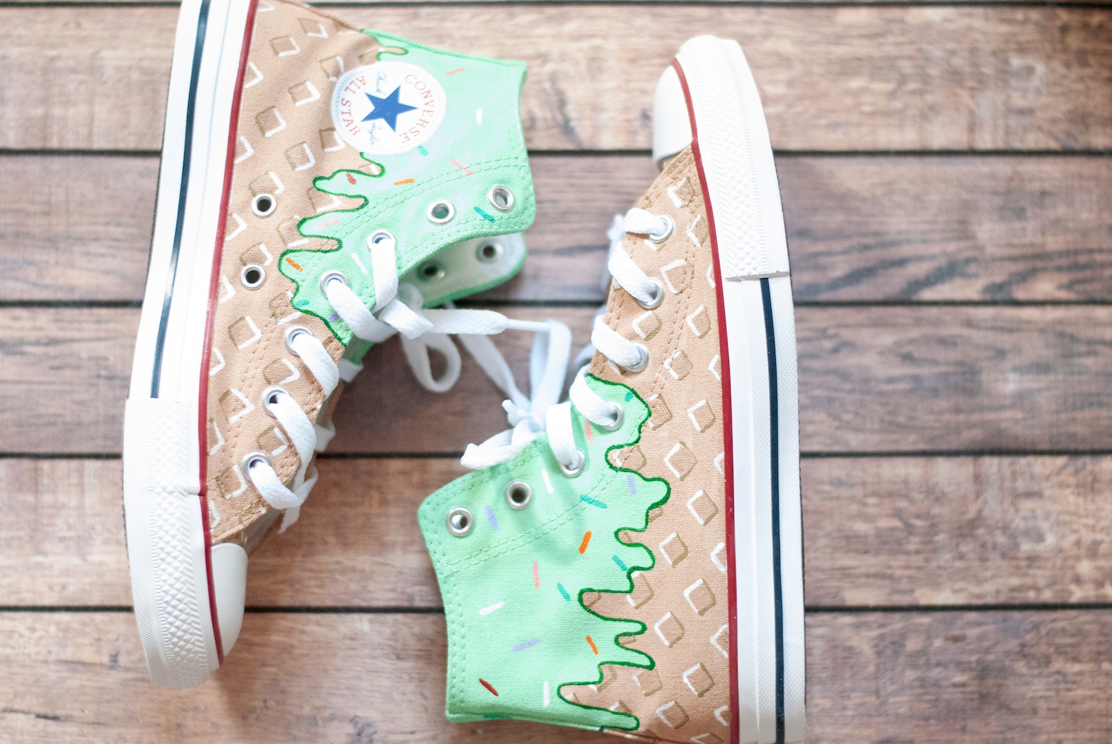 Mint Ice Cream High Top Converse Ice Cream Custom Converse - Etsy
