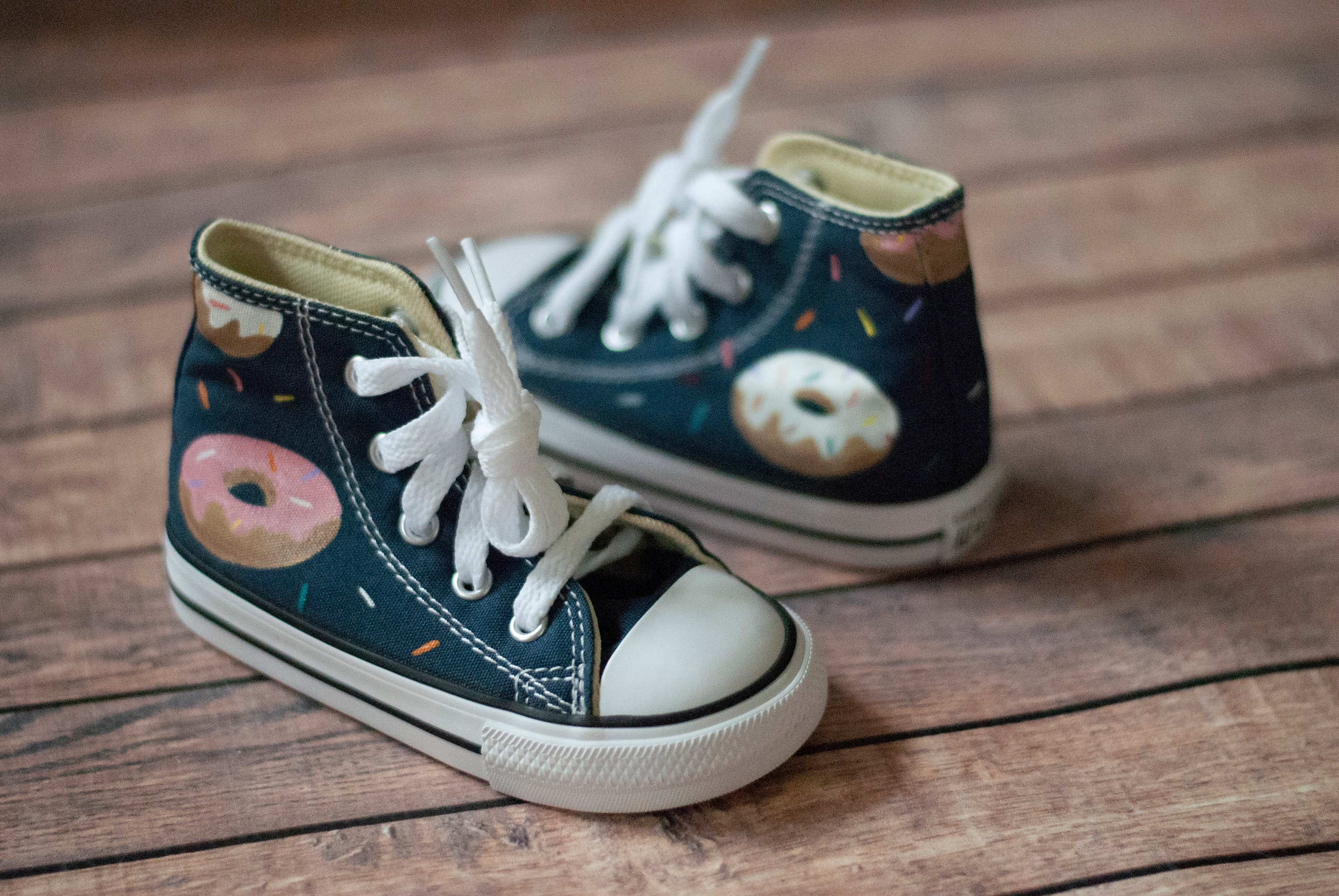 Donut Sprinkle High Top Converse Custom Converse - Etsy