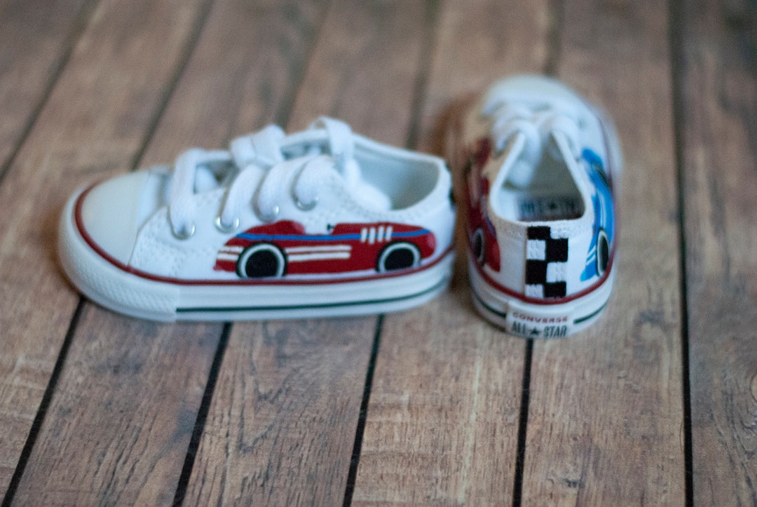 Race Car Hand Painted Custom Converse - Etsy