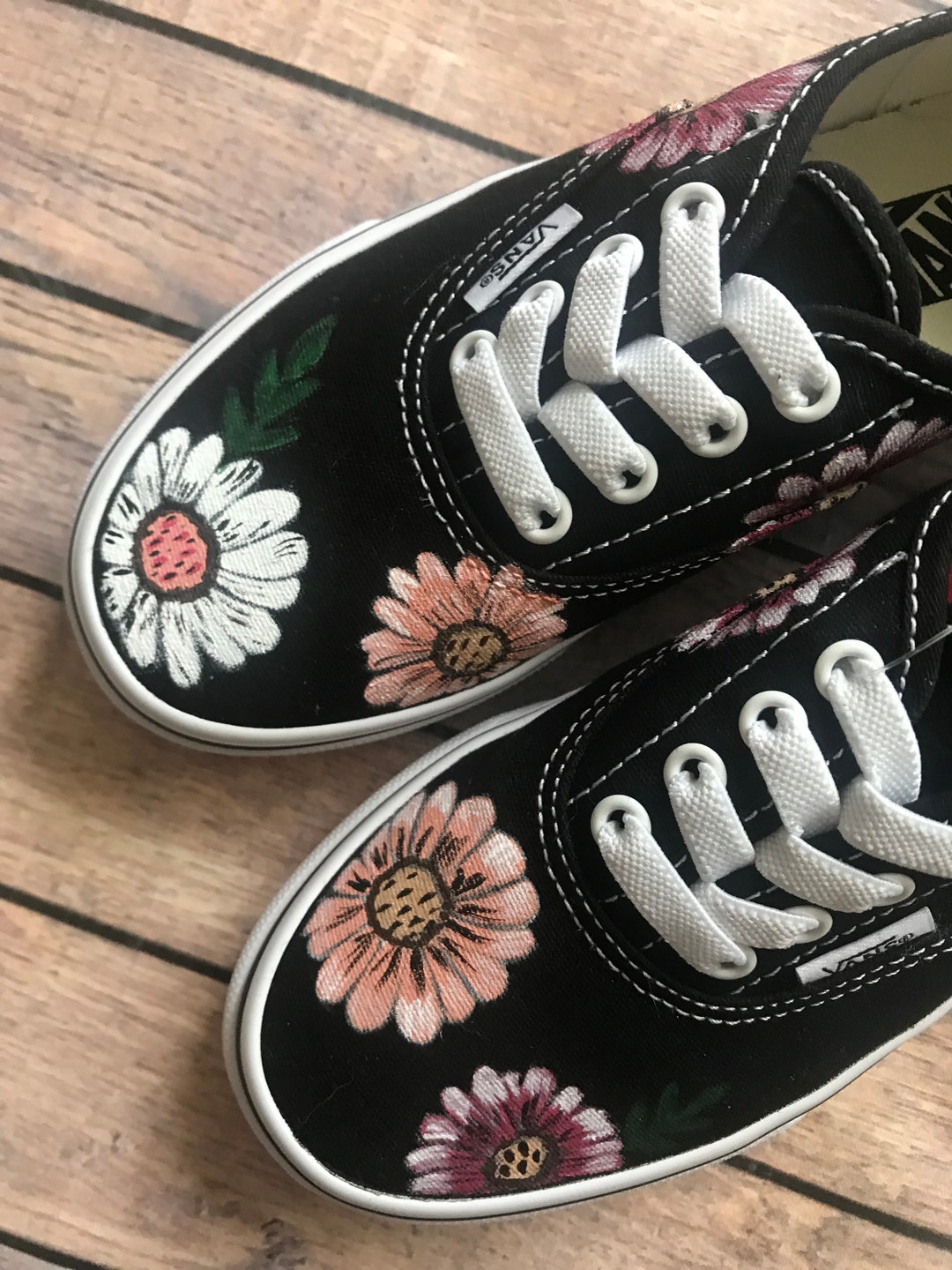 Floral Hand Painted Vans | Hand Painted Vans | Custom Vans - Etsy