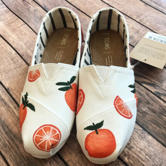 Orange Citrus Hand-painted Toms Custom Toms - Etsy